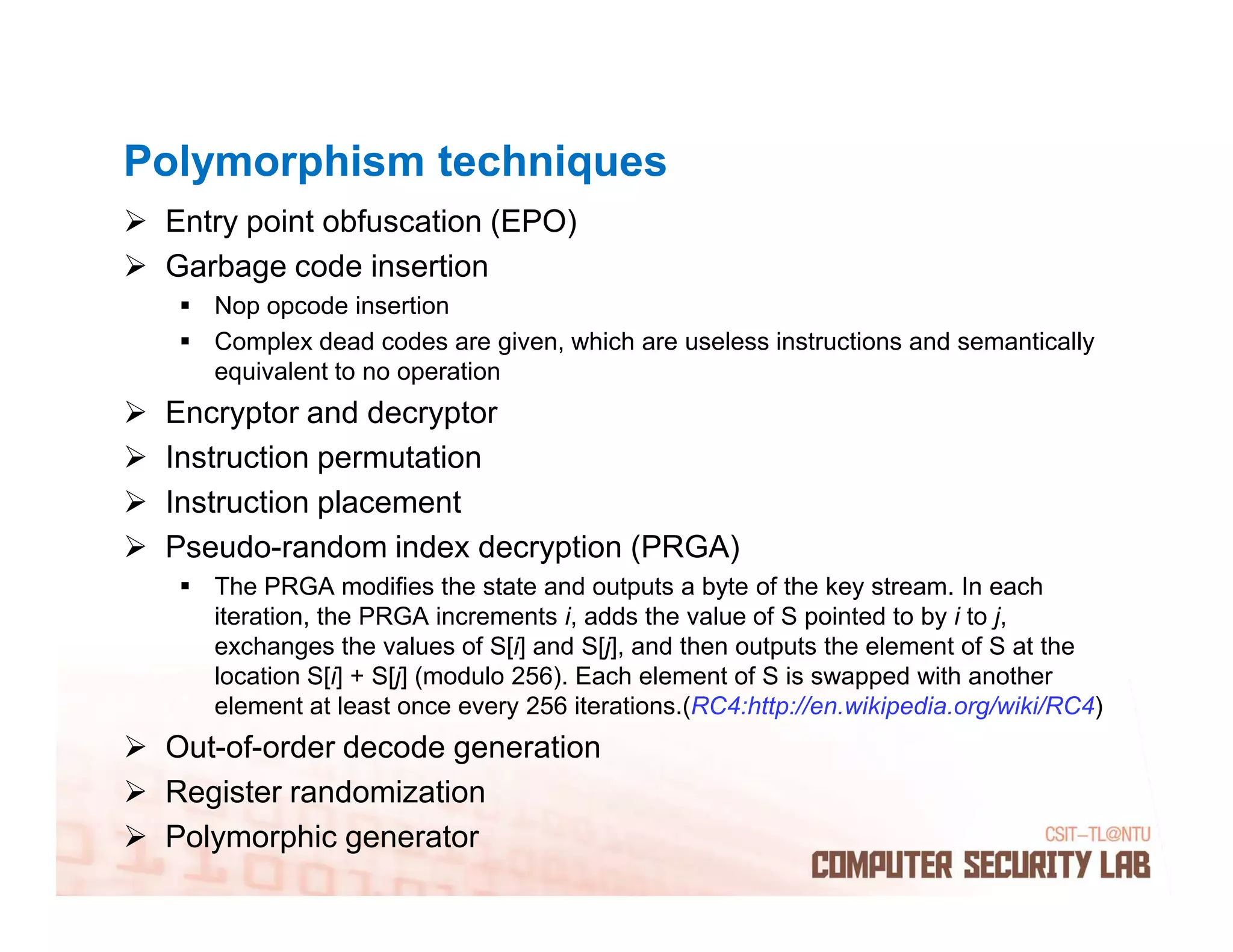 Mechanism Of Polymorphic And Metamorphic Virus | PDF