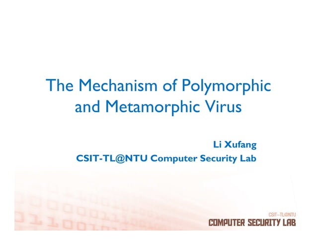 Mechanism Of Polymorphic And Metamorphic Virus | PDF