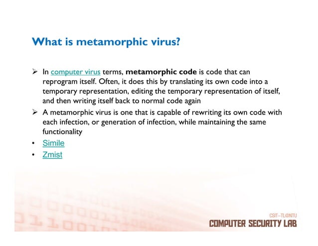 Mechanism Of Polymorphic And Metamorphic Virus | PDF