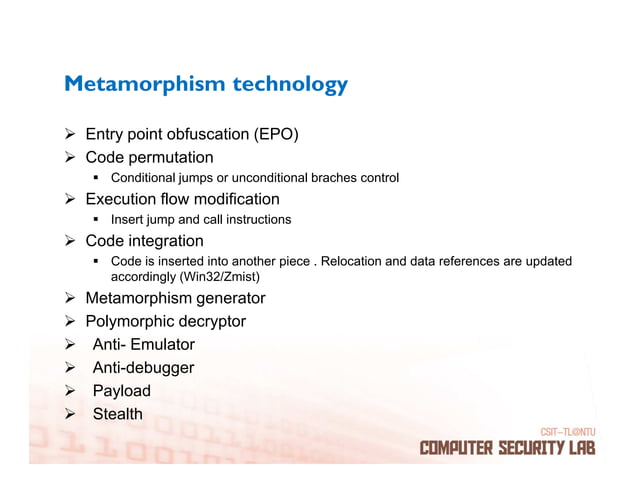 Mechanism Of Polymorphic And Metamorphic Virus | PDF