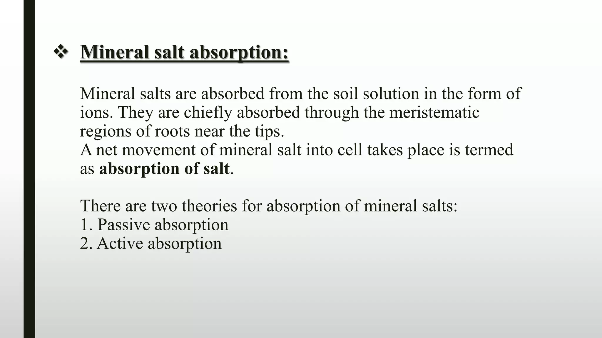Mechanism of salt absorption and active absorption | PPTX