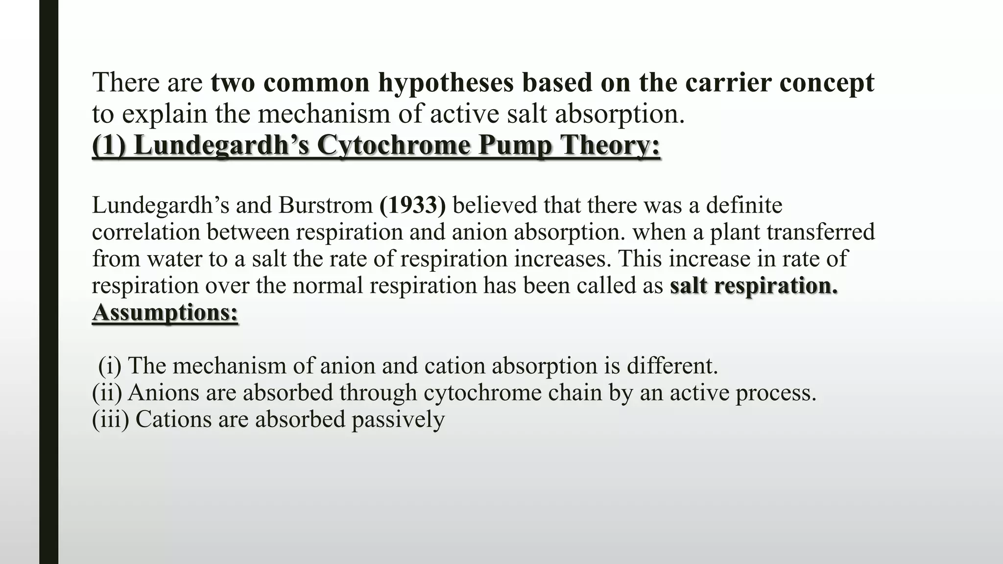 Mechanism of salt absorption and active absorption | PPTX