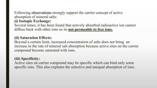 Mechanism of salt absorption and active absorption | PPTX