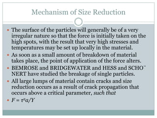 Mechanism of size reduction | PPTX