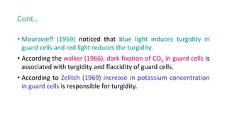 Mechanism of stomatal transpiration | PPTX