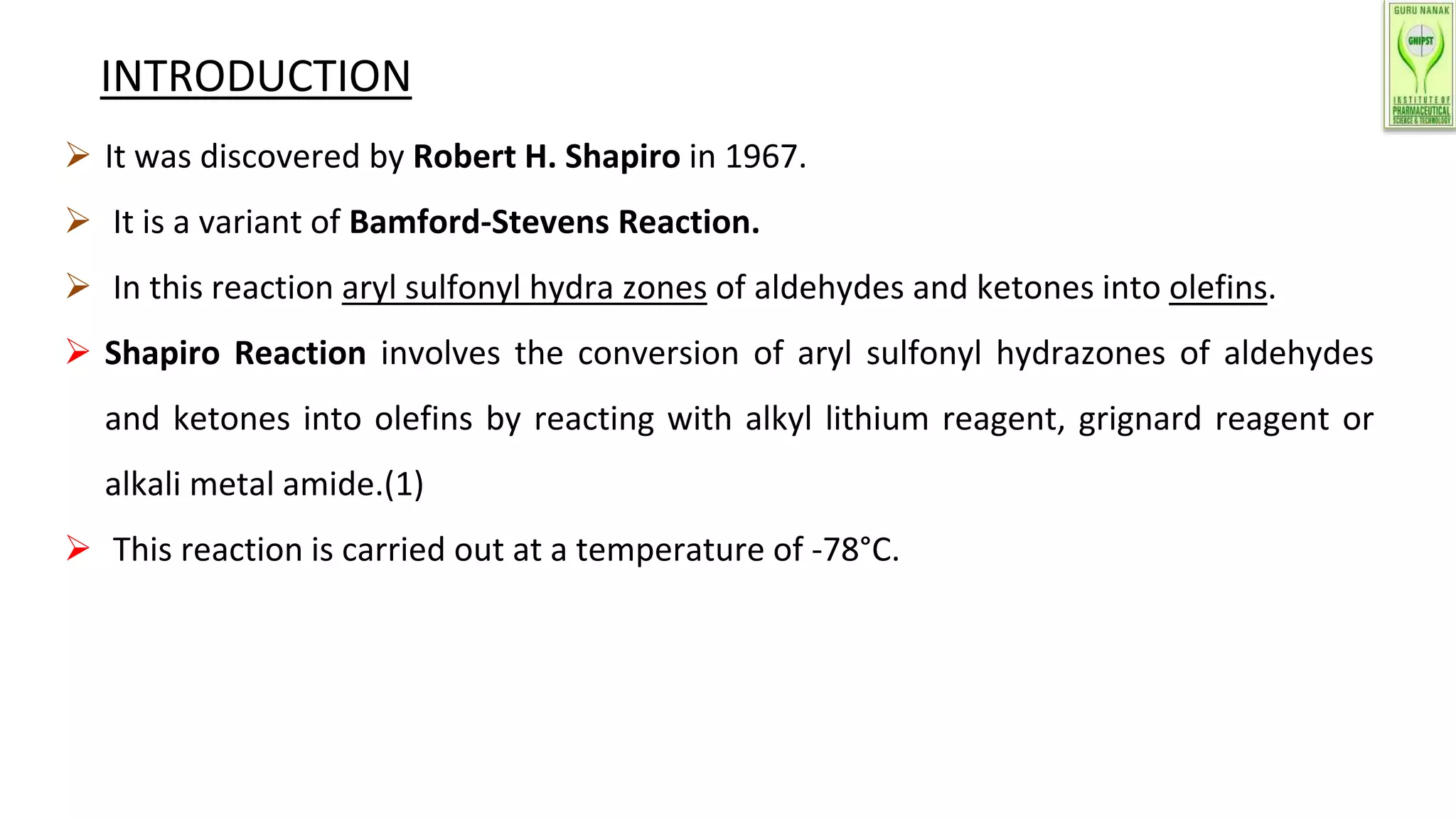 Mechanism of suzuki-shapiro reaction and its synthetic approach ...