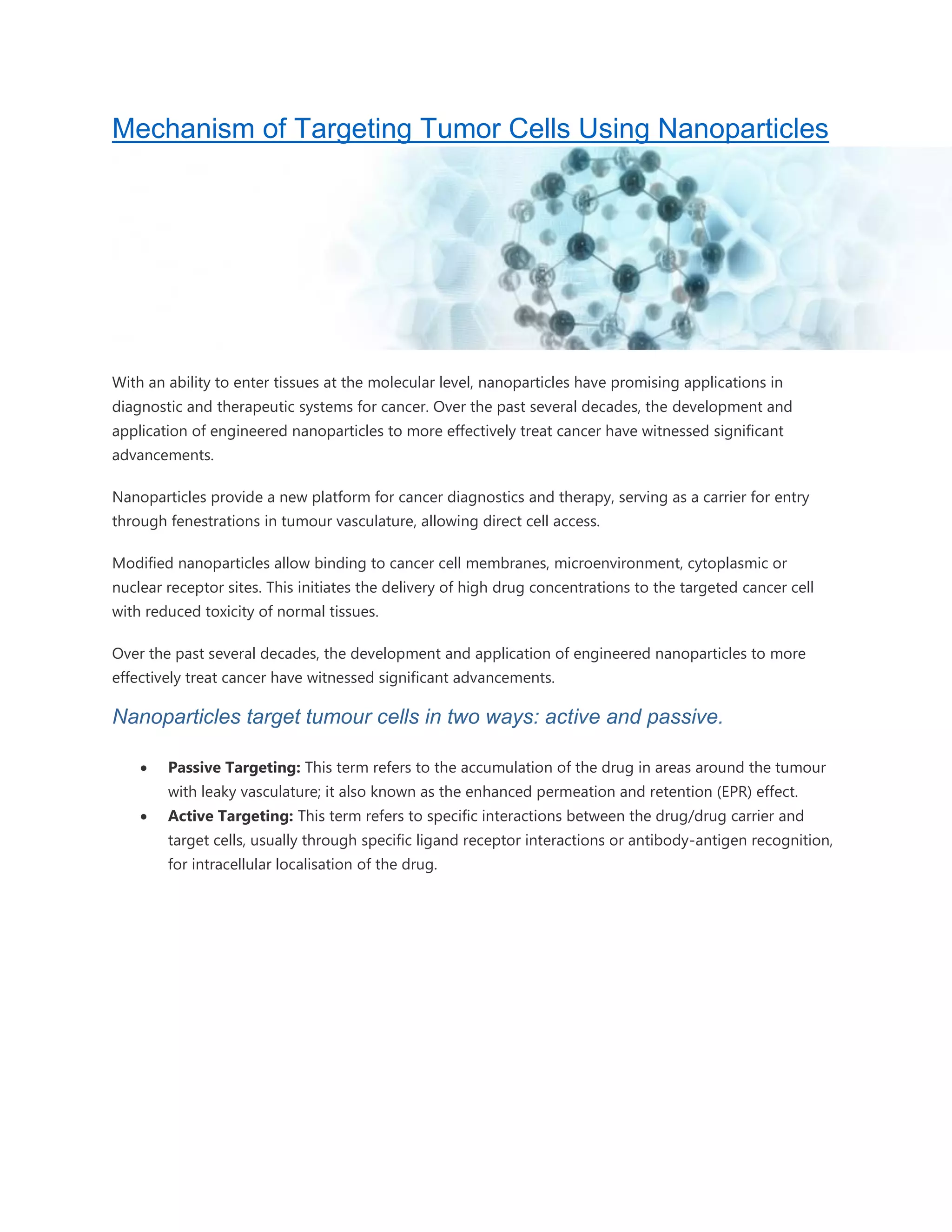 Mechanism of targeting tumor cells using nanoparticles | PDF