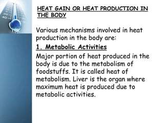 Mechanism of temperature regulation | PPTX