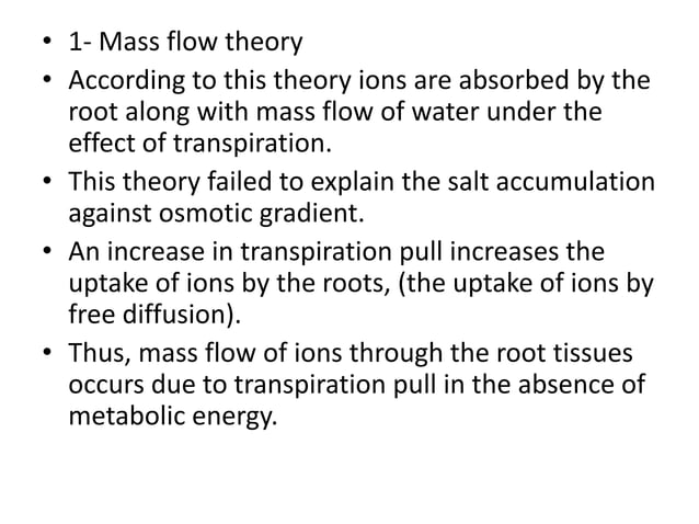 Mechanism of uptake and transport of nutrient ions in plants | PPTX | Chemistry | Science