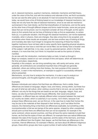 Mechanisms | DOCX | Physics | Science