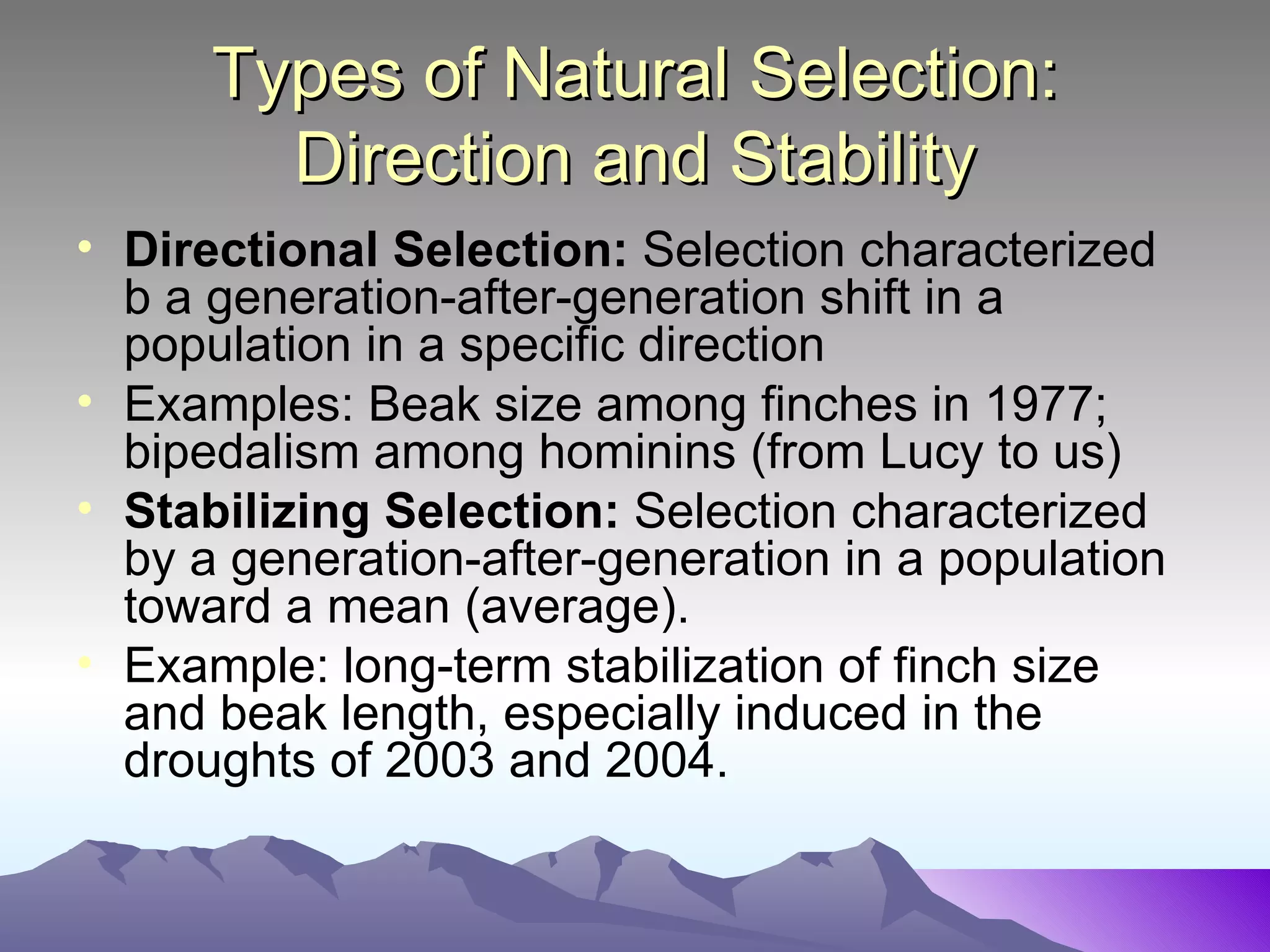 Mechanisms of Evolution: Population Selection and Change | PPT