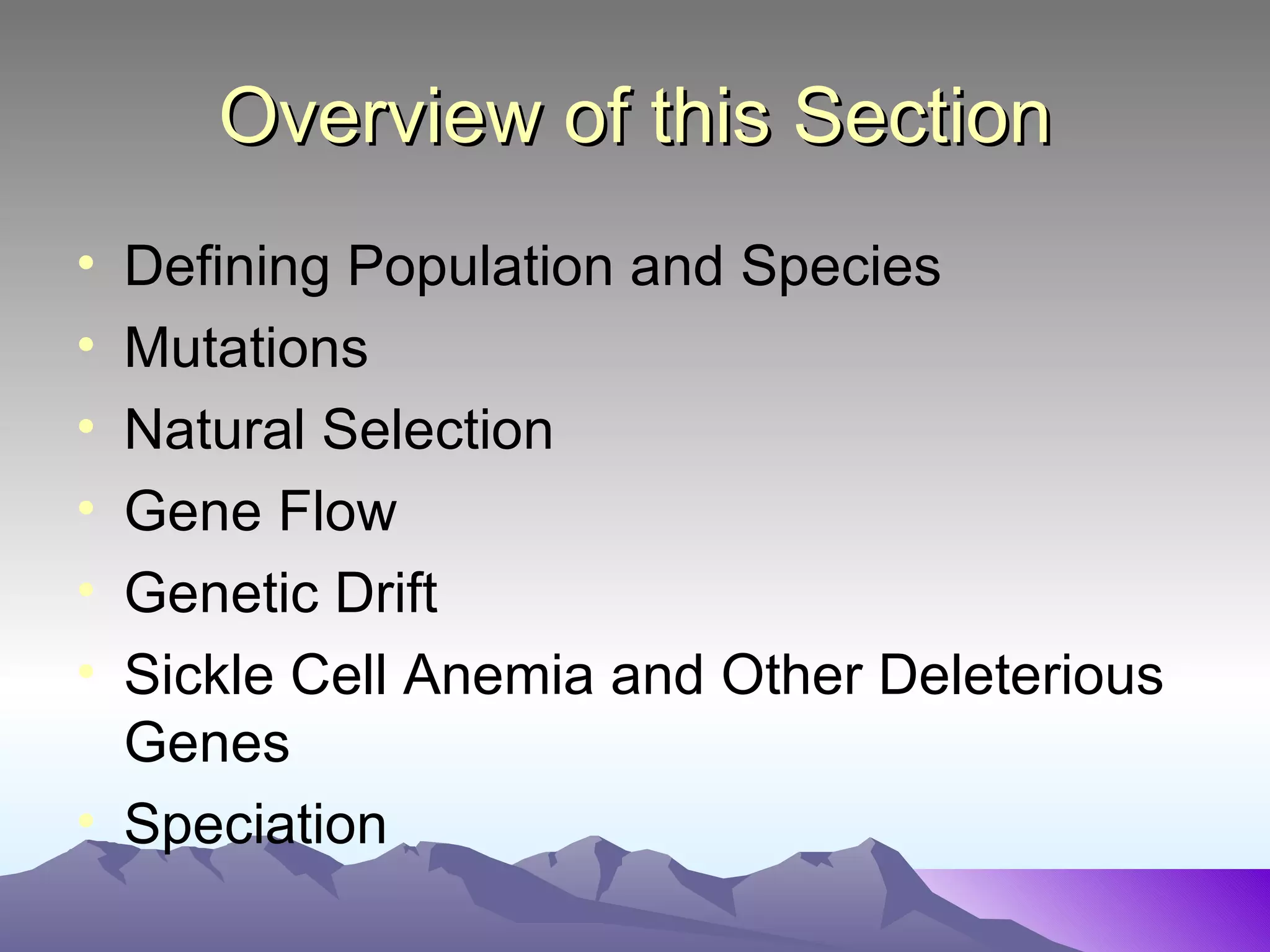 Mechanisms of Evolution: Population Selection and Change | PPT