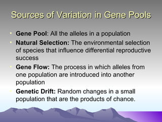 Mechanisms of Evolution: Population Selection and Change | PPT