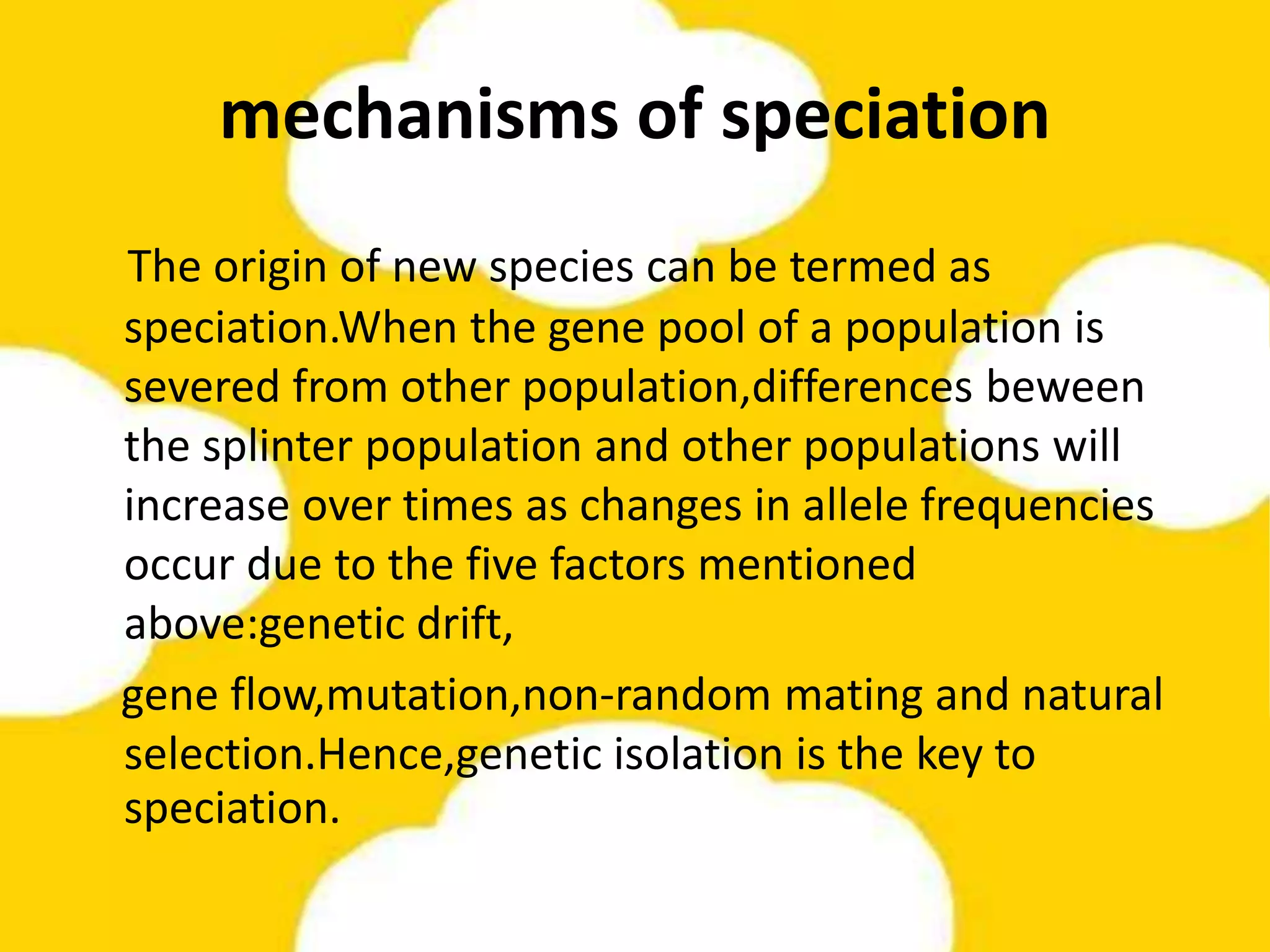 Mechanisms of-speciation | PPTX