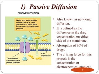 Mechanisms of adsorption of drugs for pharmacological effectpptx | PPT