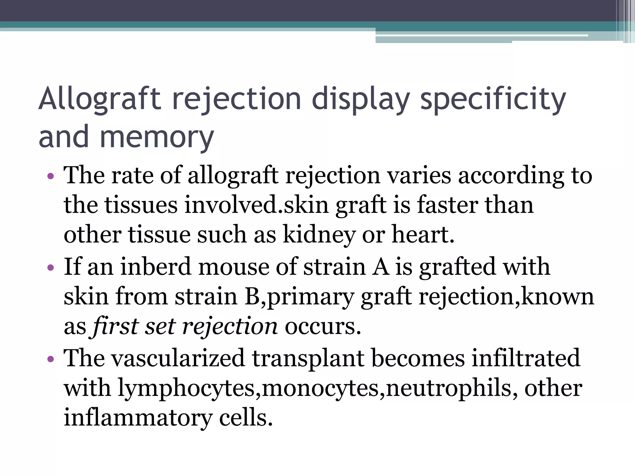 Mechanisms of allograft rejection | PPTX