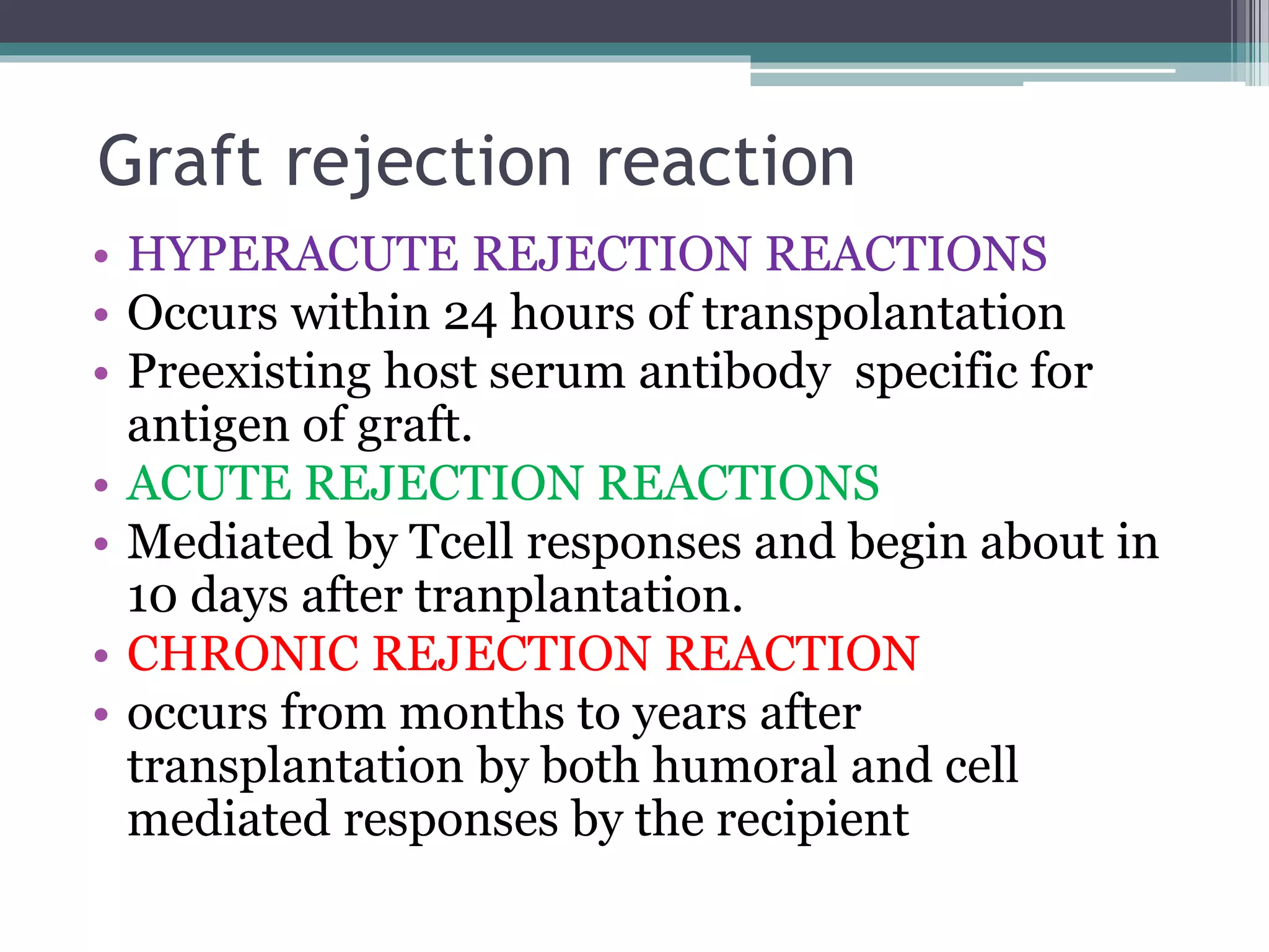 Mechanisms of allograft rejection | PPTX