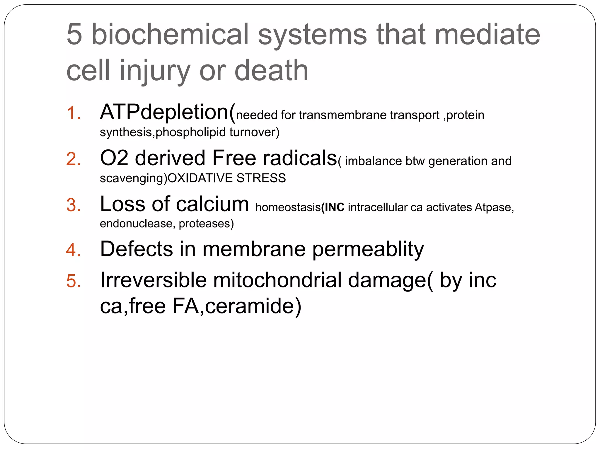 Mechanisms of cellular injuries | PPTX