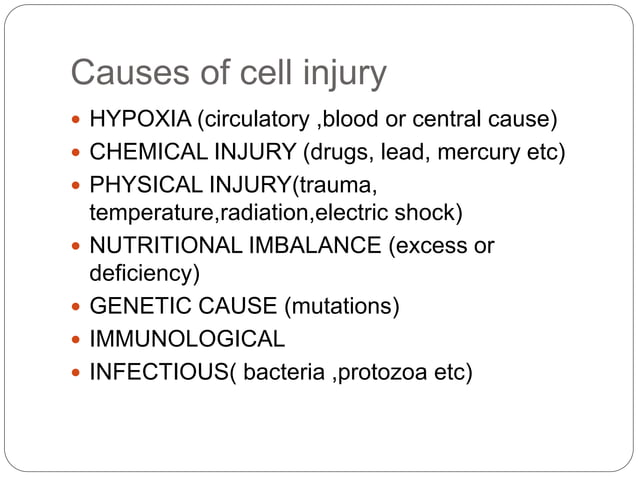 Mechanisms of cellular injuries | PPTX