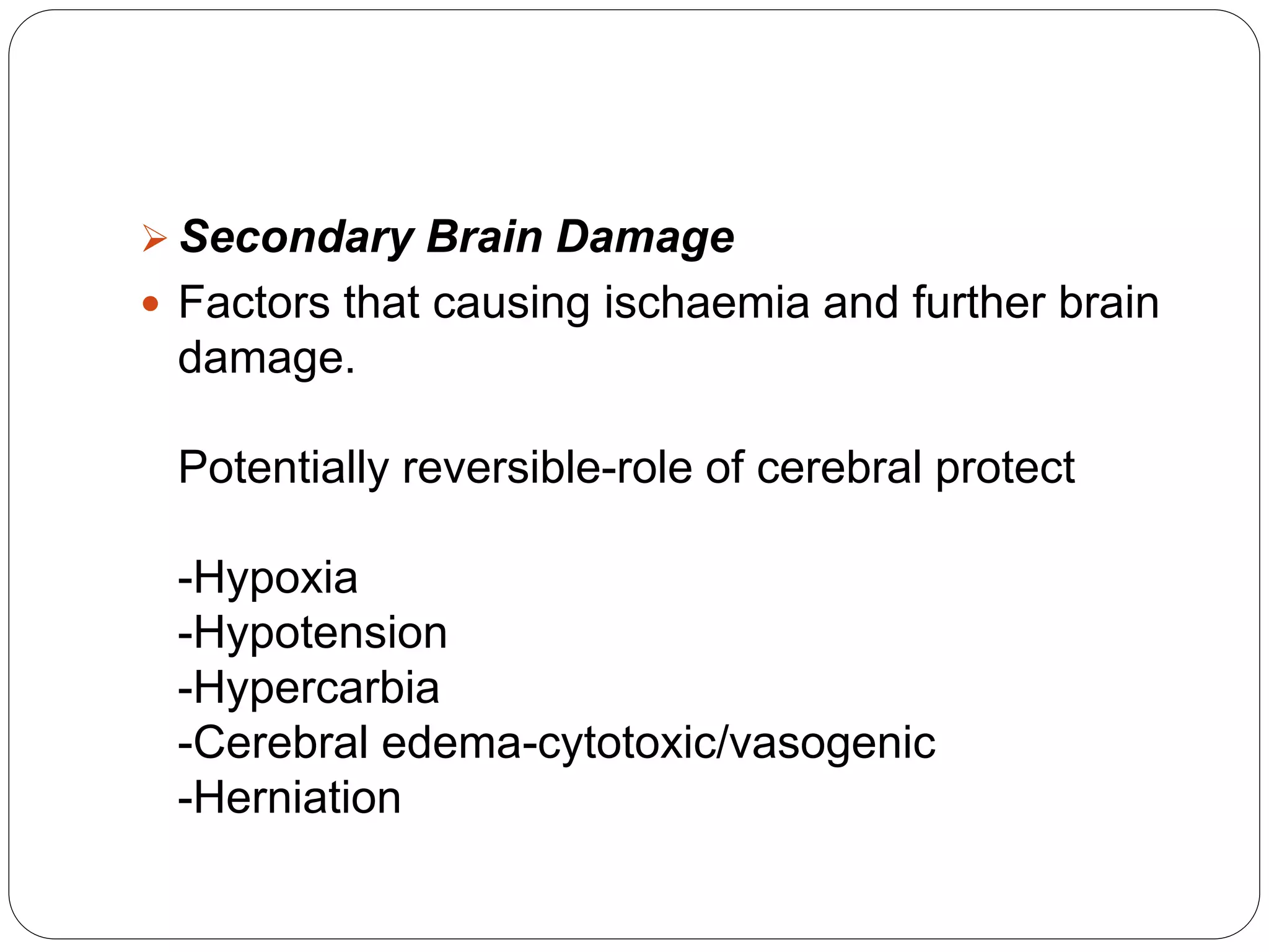 Mechanisms of cerebral injury and cerebral protection | PPTX