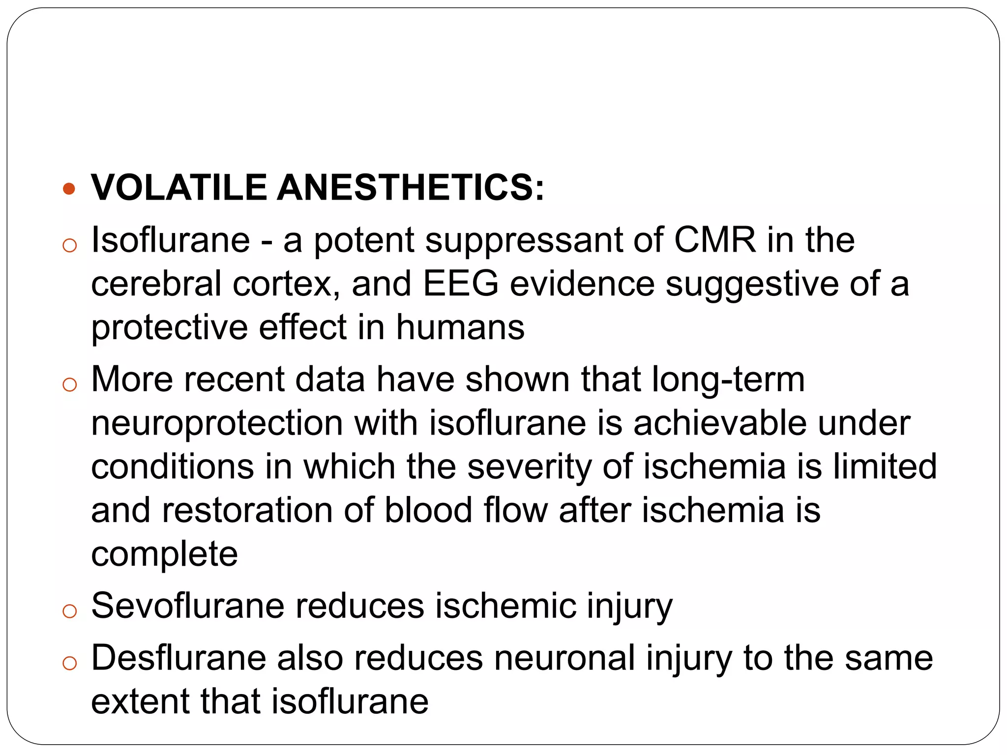 Mechanisms of cerebral injury and cerebral protection | PPTX
