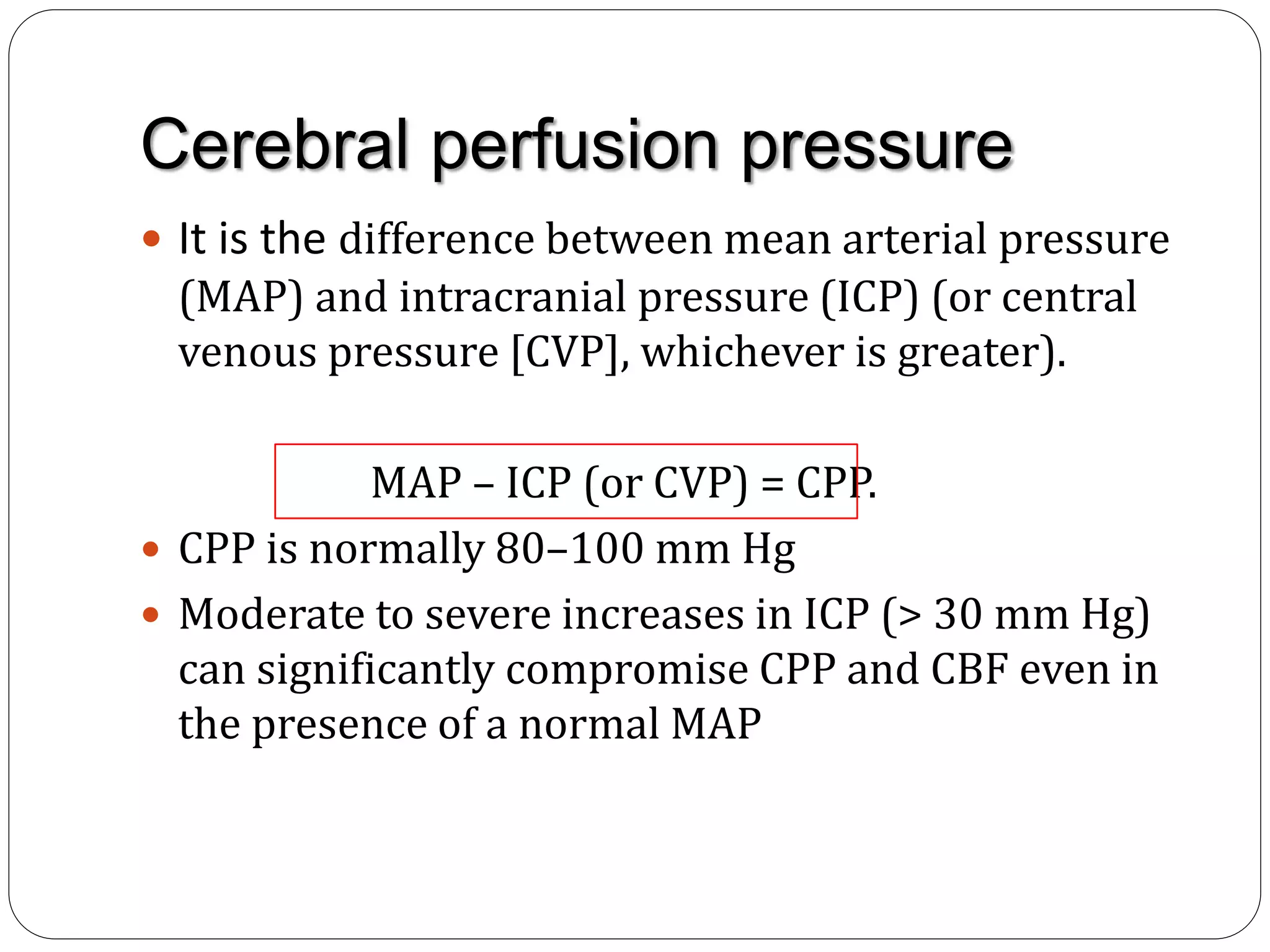 Mechanisms of cerebral injury and cerebral protection | PPTX