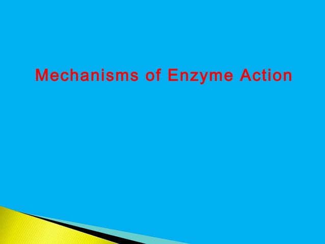 Mechanisms of enzyme action | PPT