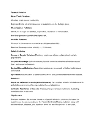 Mechanisms of Evolution- Isolation, Mutation, Genetic Drift, Speciation ...