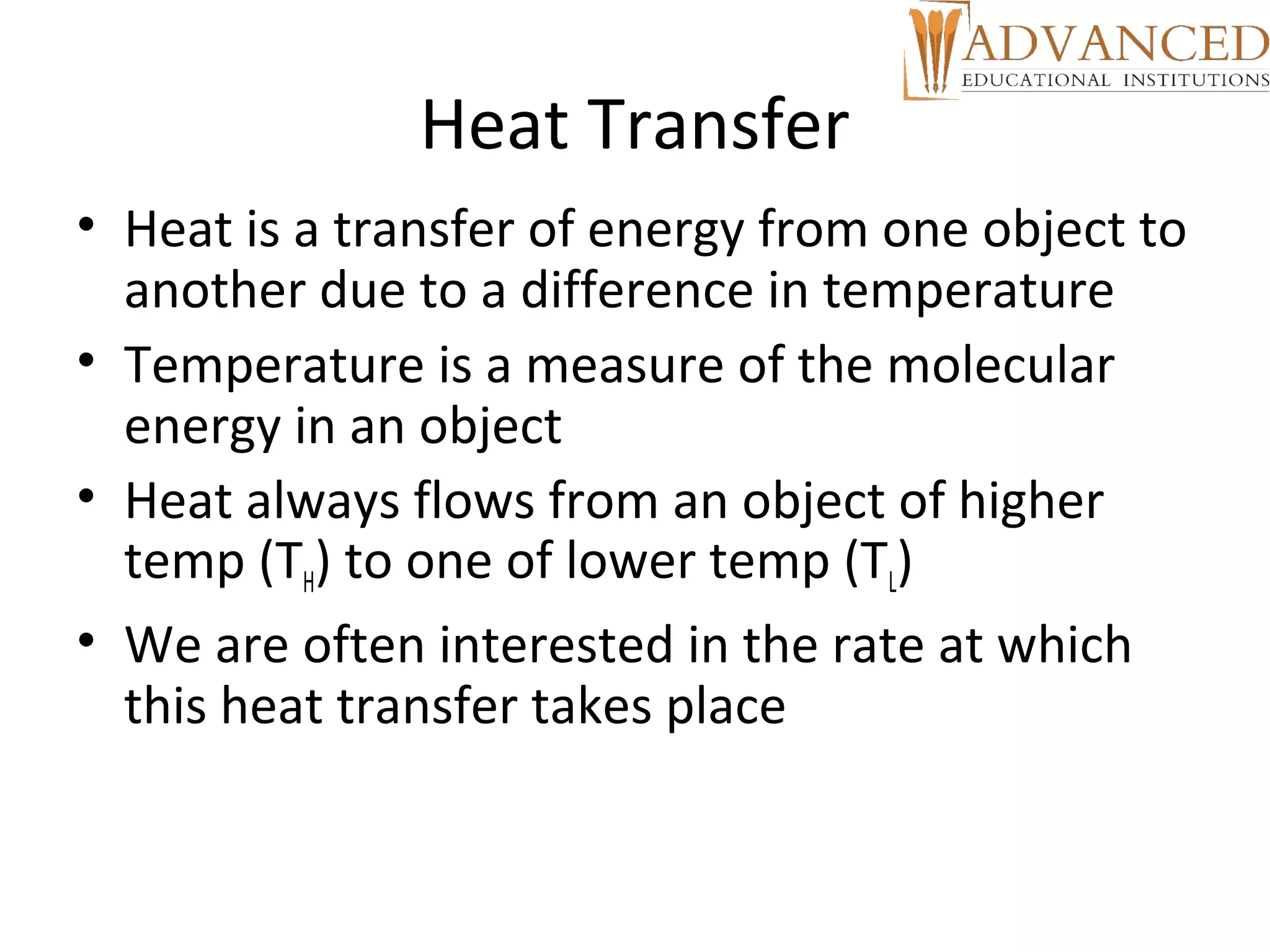 Mechanisms of heat transfer | PPT