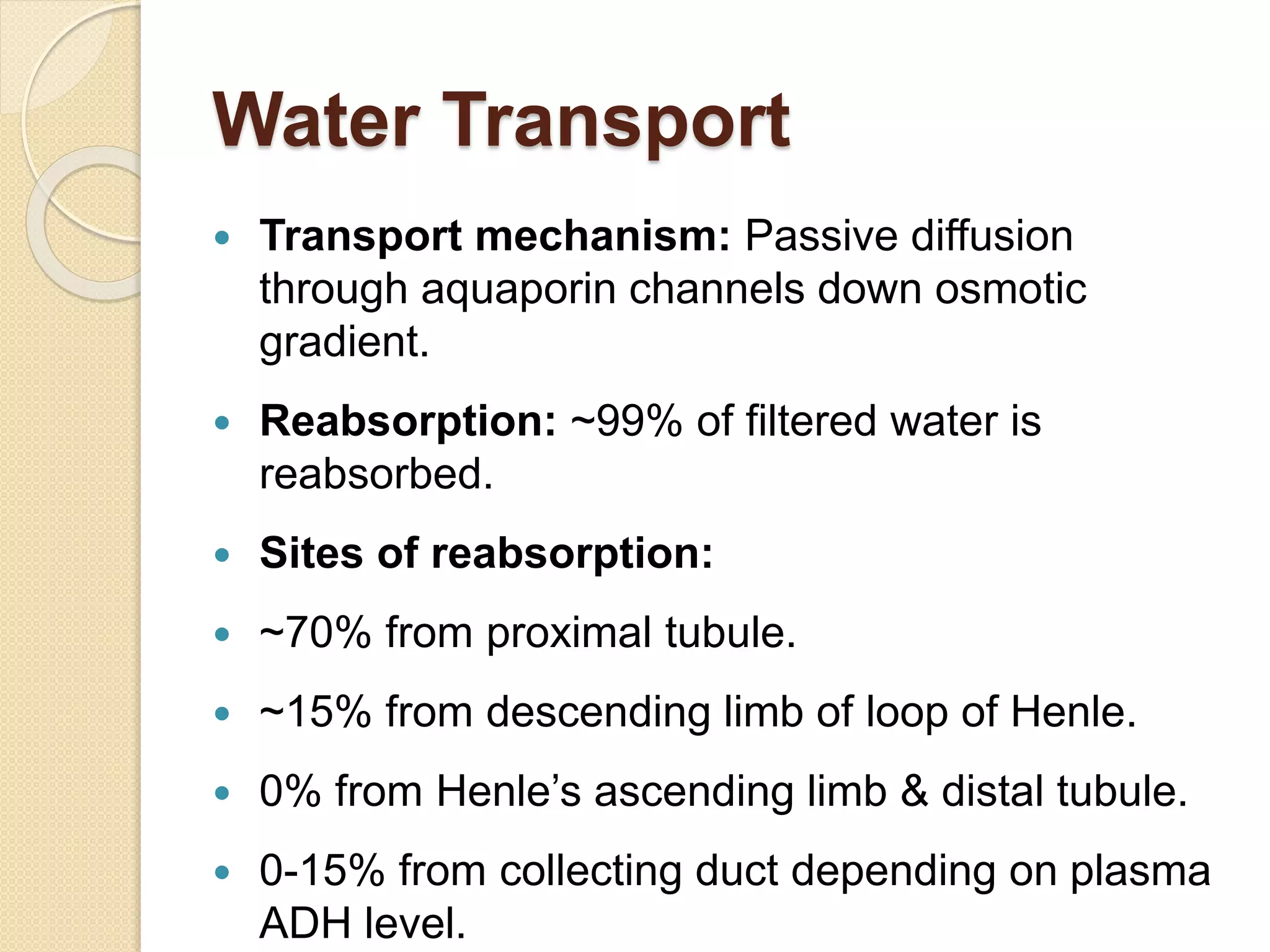 Mechanisms of regulation of fluid volume through kidney | PPTX