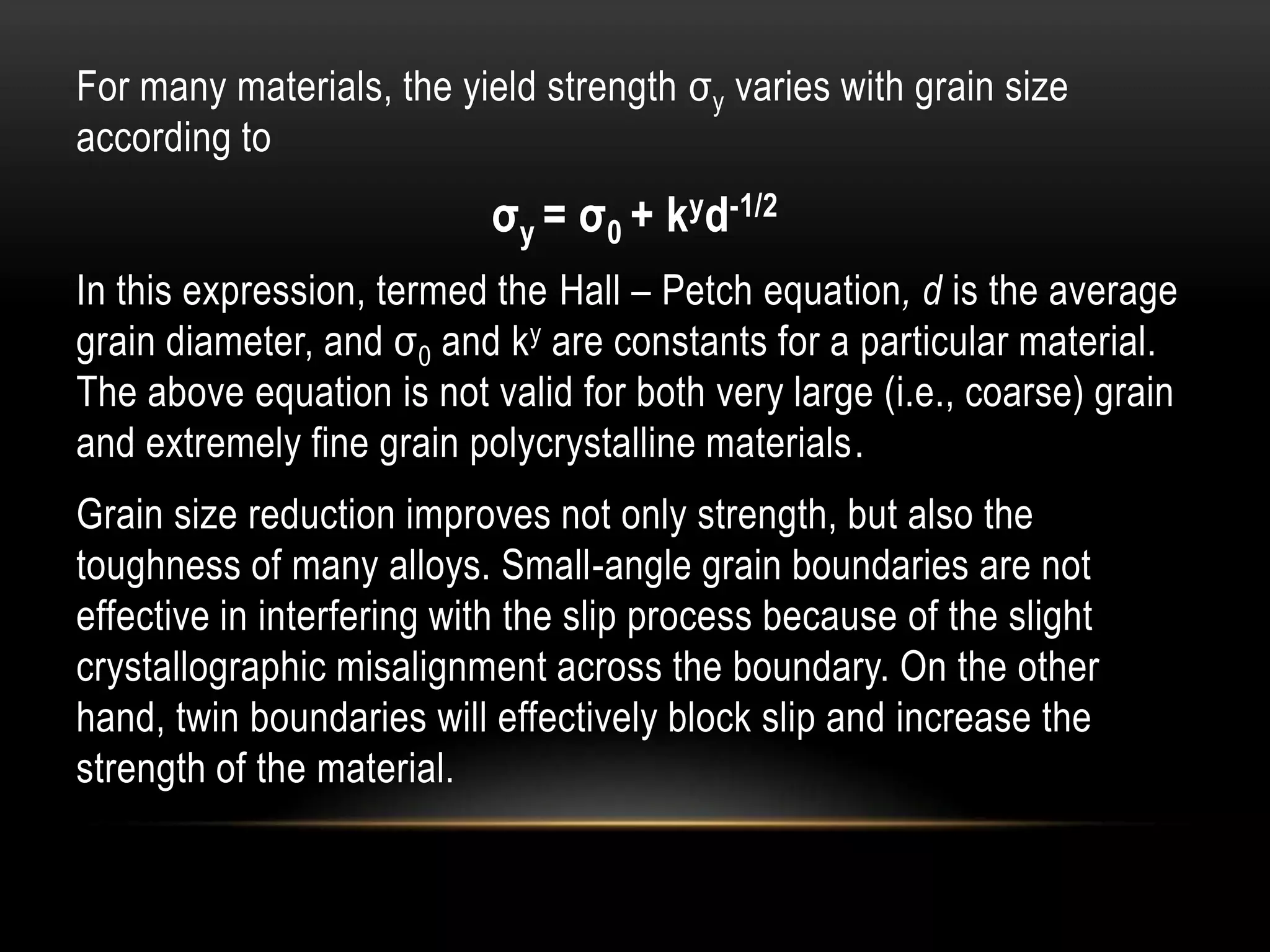Mechanisms of strengthening in metals | PPTX