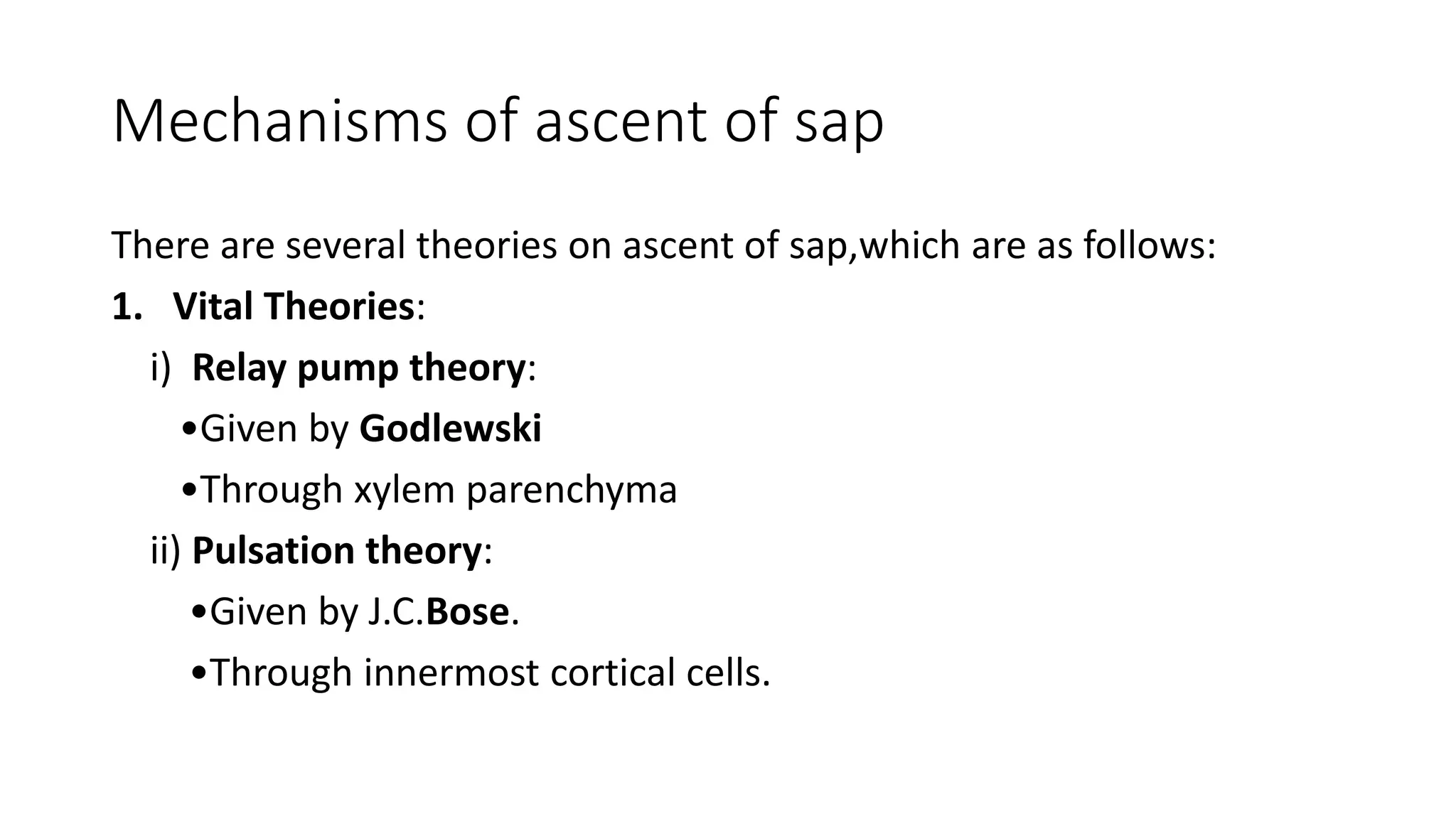 Mechanisms of water absorption and ascent of sap. | PPTX