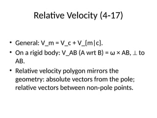 Mechanism Vectors Doughtie Elements of Mechanism | PPTX