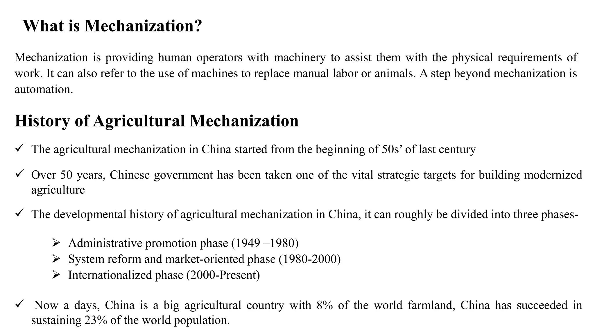 Agricultural Mechanization in chaina | PPT