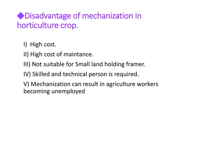 'MECHANIZATION IN HORTICULTURE CROPS''.pptx | Agriculture | Industries