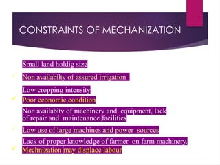 Mechanization and its importance in Agriculture | PPT
