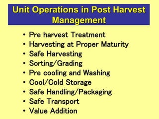 Mechanization of post harvest operations in horticultural crops | PPT