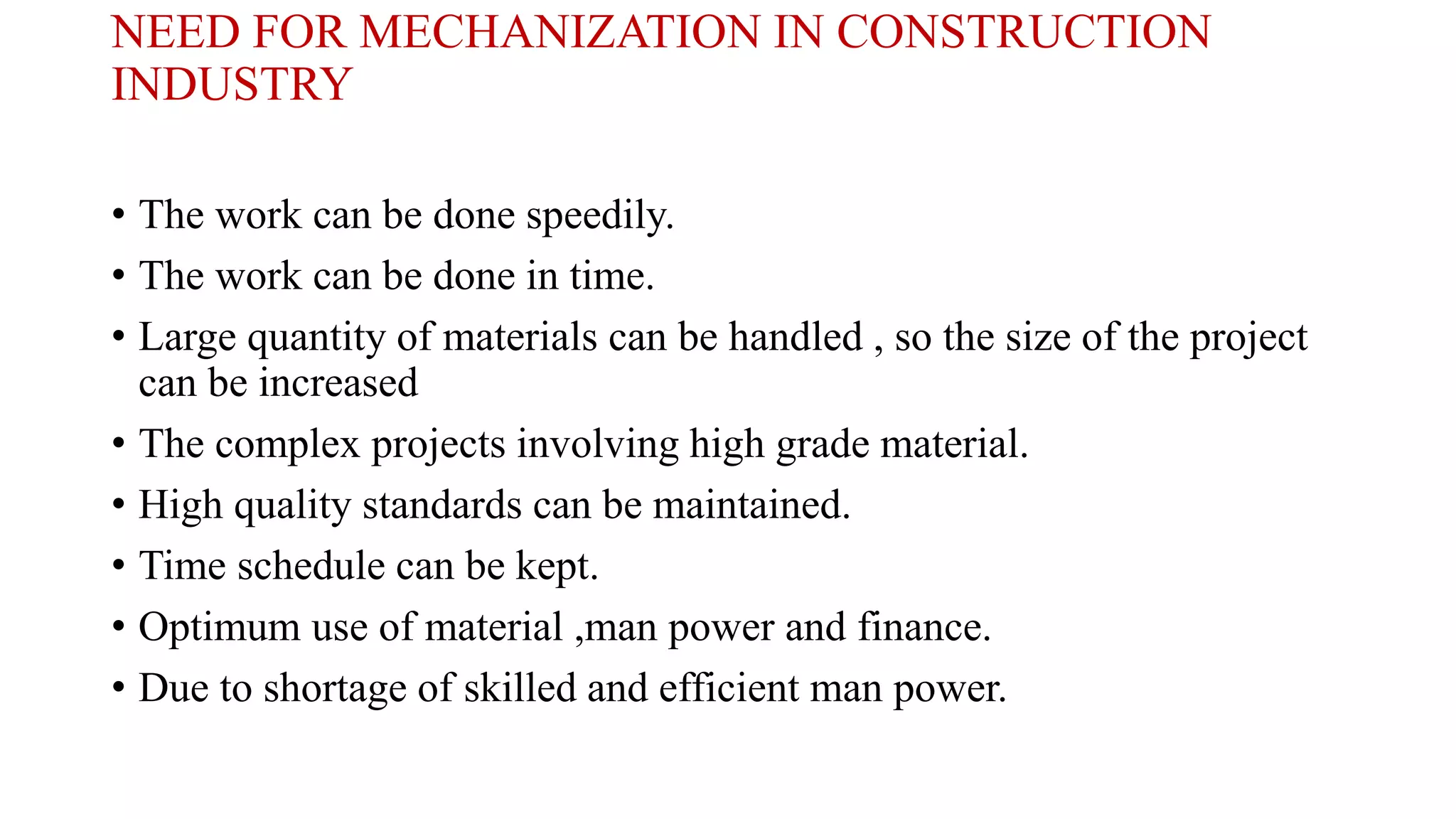 Mechanized construction | PPTX