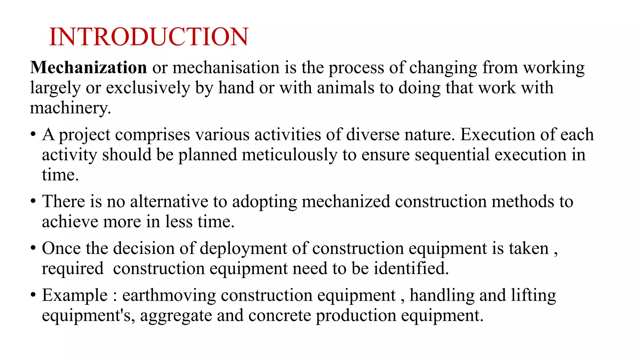 Mechanized construction | PPTX
