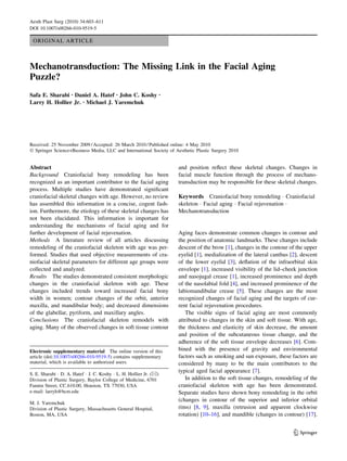 How facial aging changes the craniofacial skeleton | PDF
