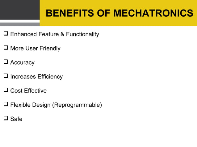 Mechatronics | PPT | Robotics | Technology & Computing
