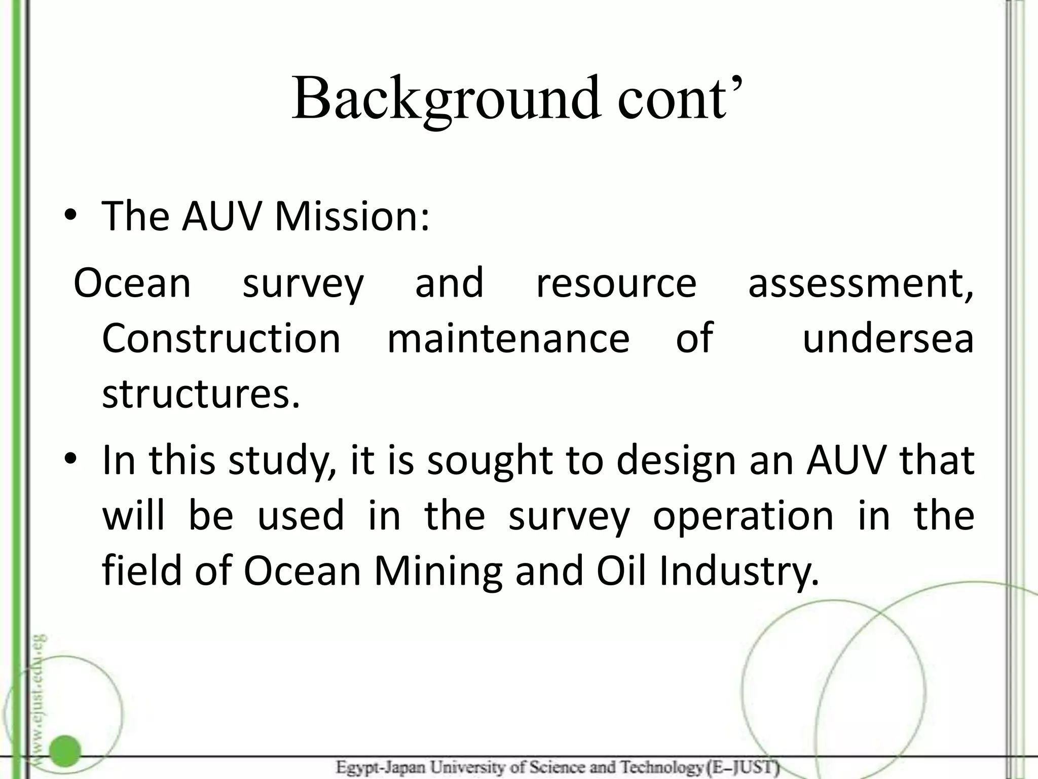 Autonomous Underwater Vehicle (AUV) | PPTX