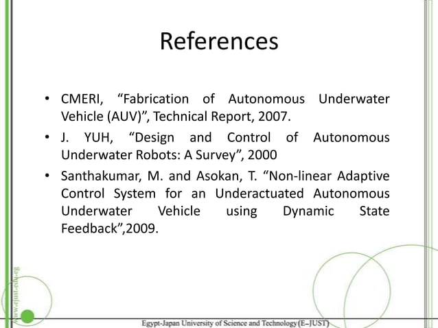 Autonomous Underwater Vehicle (AUV) | PPTX