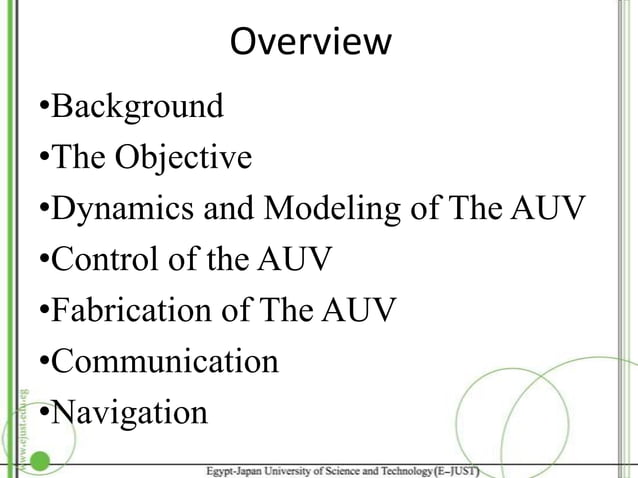 Autonomous Underwater Vehicle (AUV) | PPTX