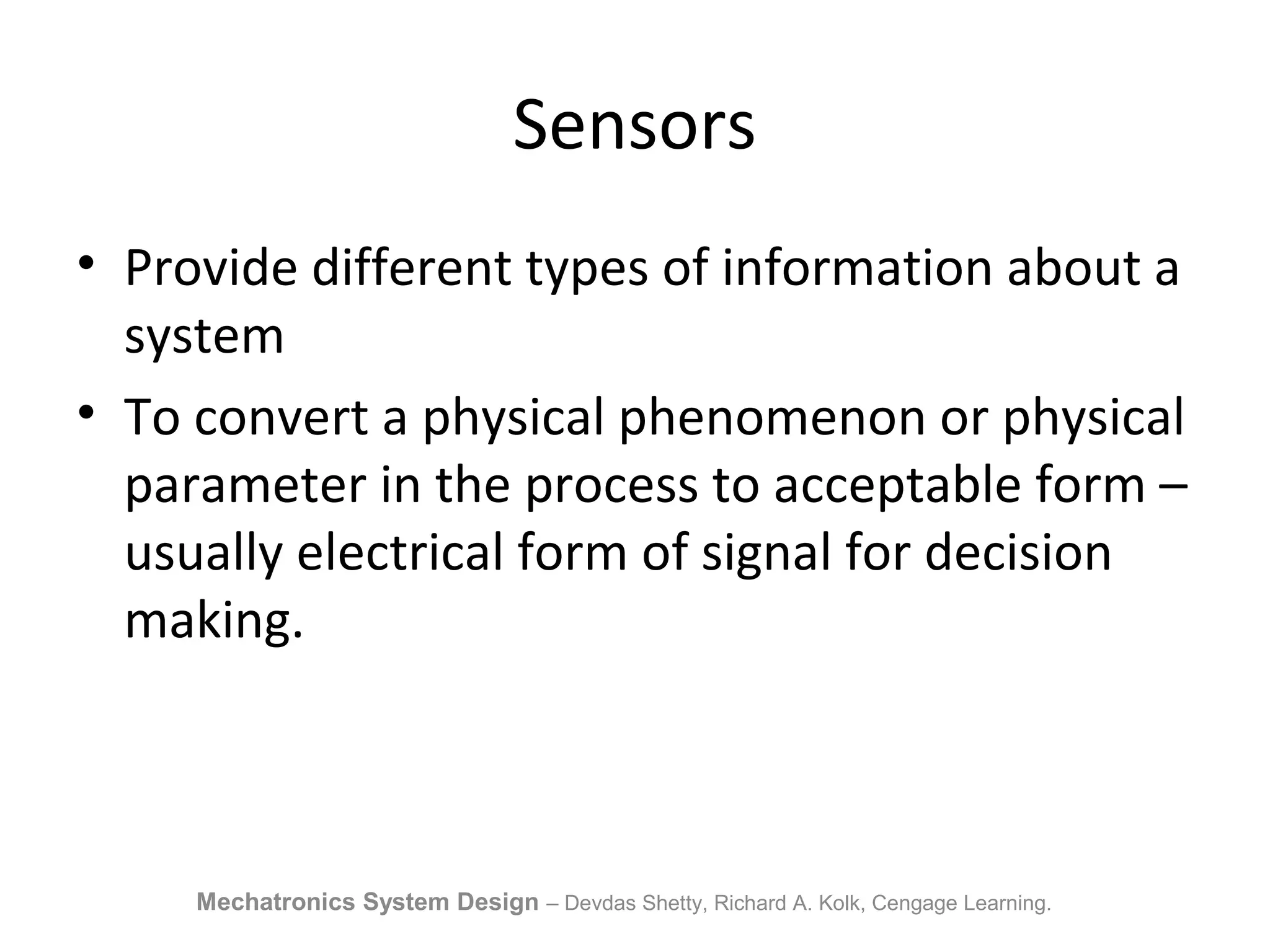 Mechatronics sensors1.1 | PPT | Computer Peripherals | Computing