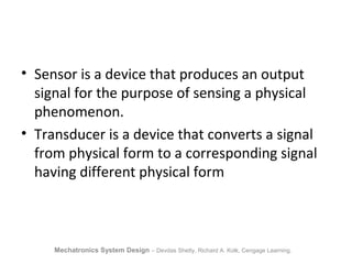 Mechatronics sensors1.1 | PPT | Computer Peripherals | Computing