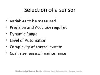 Mechatronics sensors1.1 | PPT | Computer Peripherals | Computing