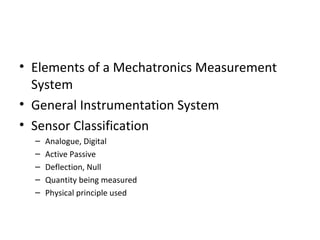 Mechatronics sensors1.1 | PPT | Computer Peripherals | Computing