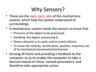 Mechatronics sensors1.1 | PPT | Computer Peripherals | Computing