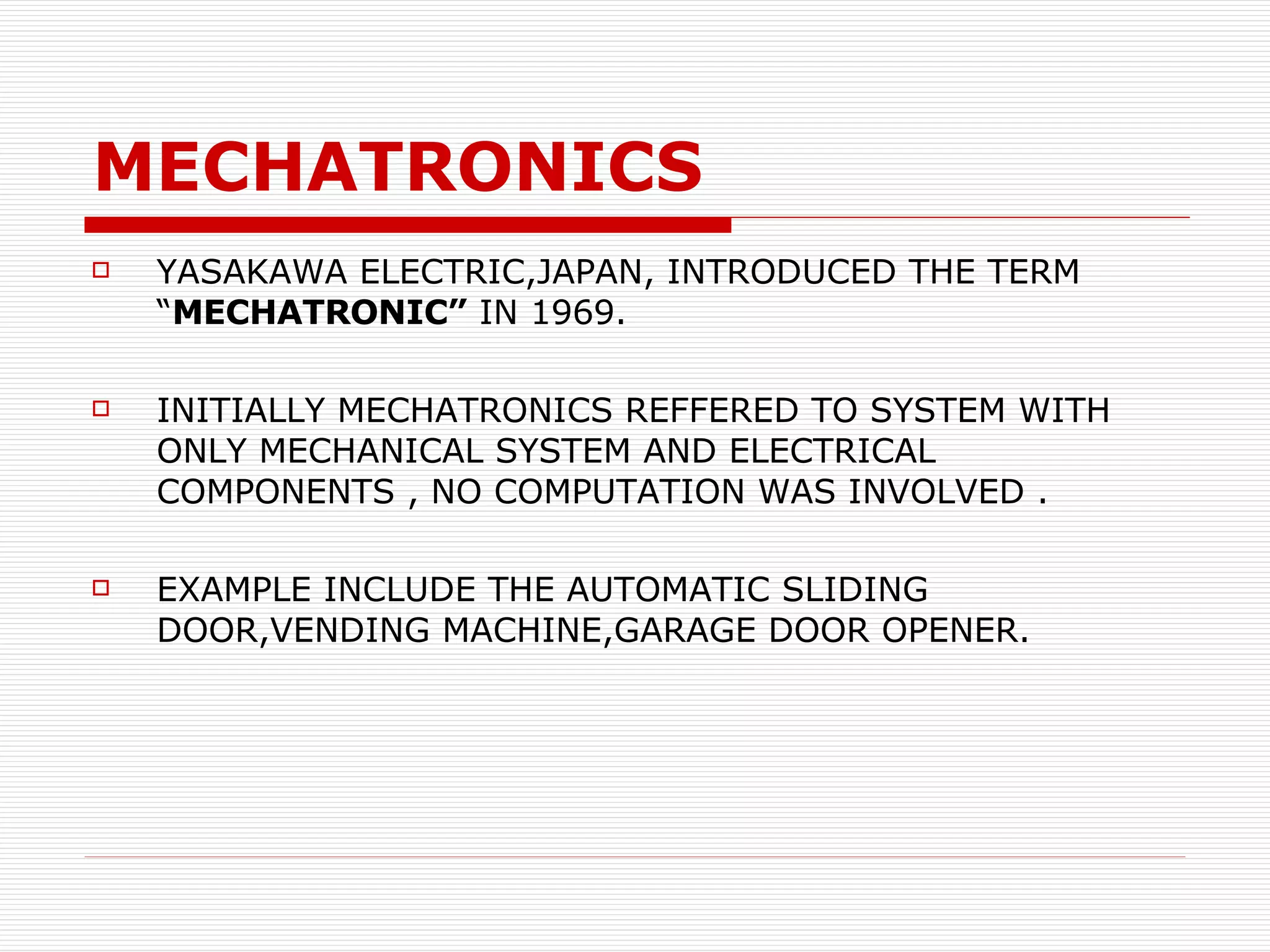 Mechatronics An Introduction | PPT